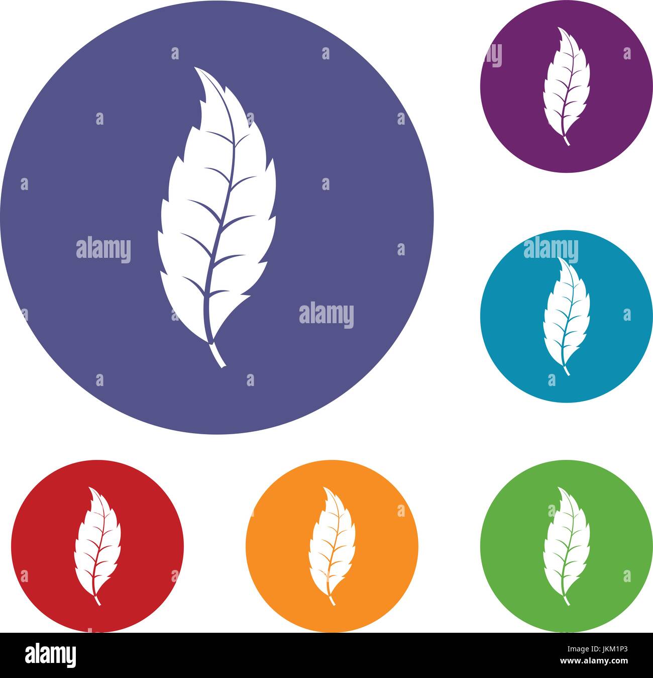 Narrow toothed leaf icons set Stock Vector Image & Art - Alamy