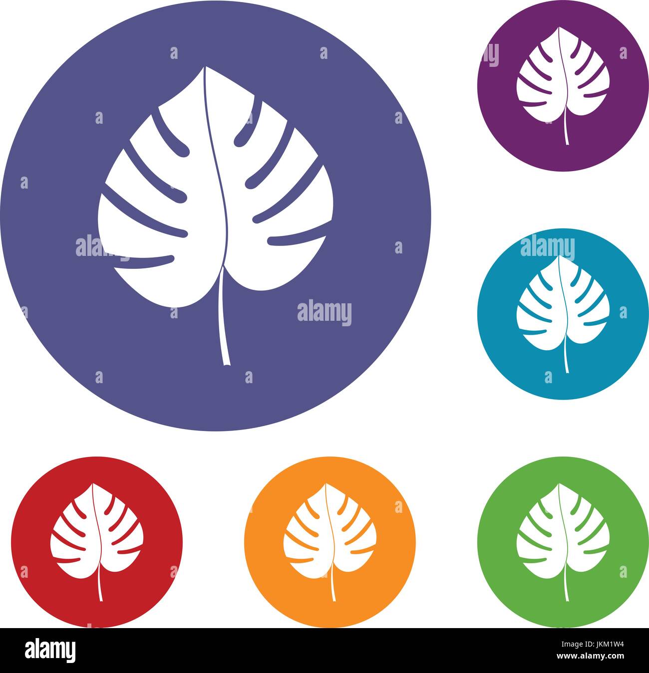 Leaf of monstera icons set Stock Vector Image & Art - Alamy