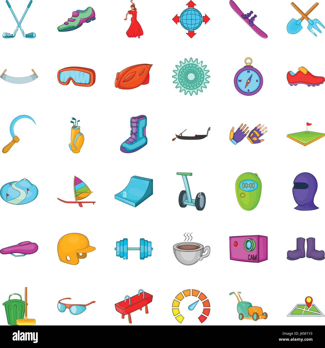 Healthy activity icons set, cartoon style Stock Vector Image & Art - Alamy