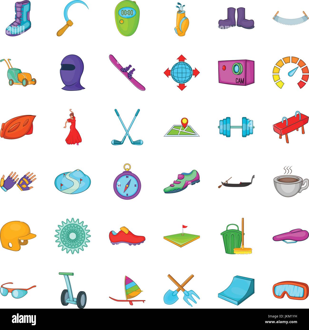 Sport life icons set, cartoon style Stock Vector Image & Art - Alamy