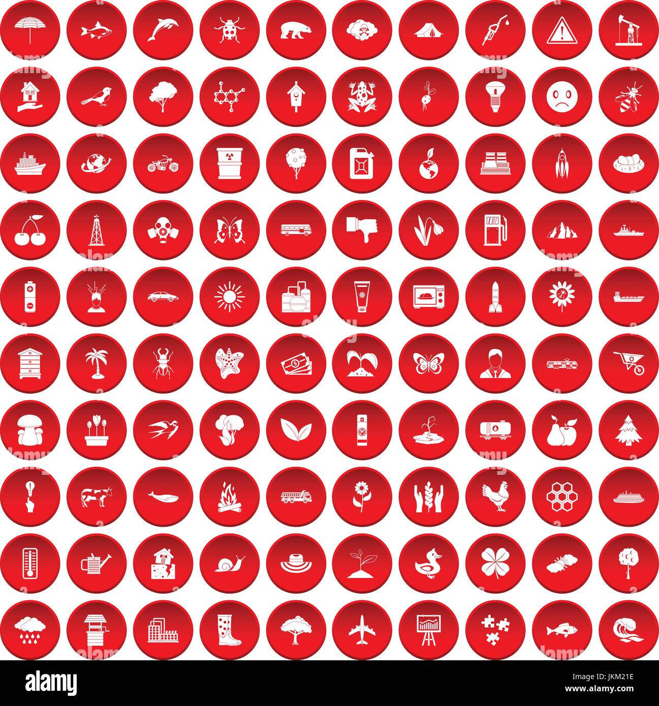 100 global warming icons set red Stock Vector Image & Art - Alamy