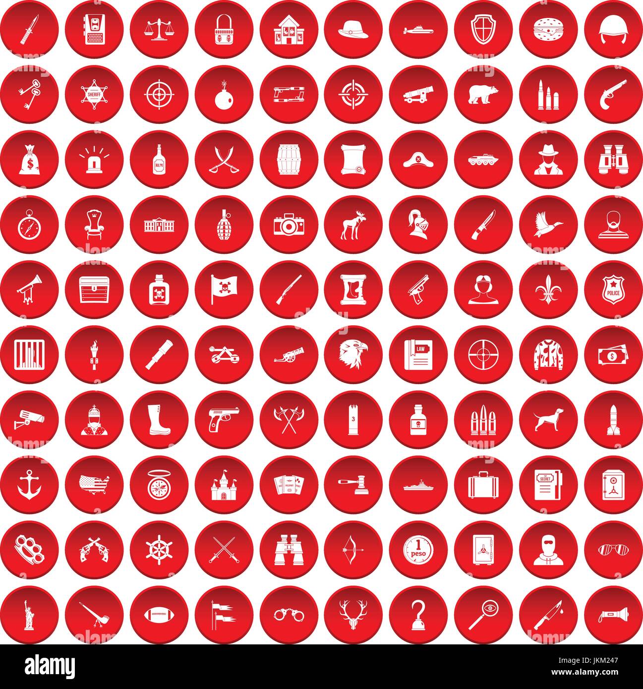100 guns icons set red Stock Vector Image & Art - Alamy