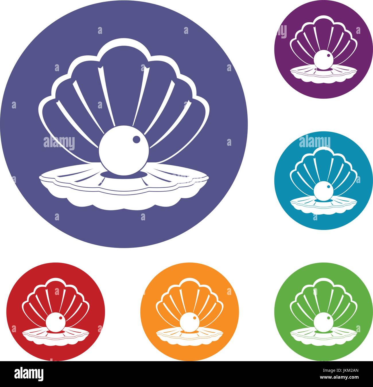 Pearl in a sea shell icons set Stock Vector Image & Art - Alamy