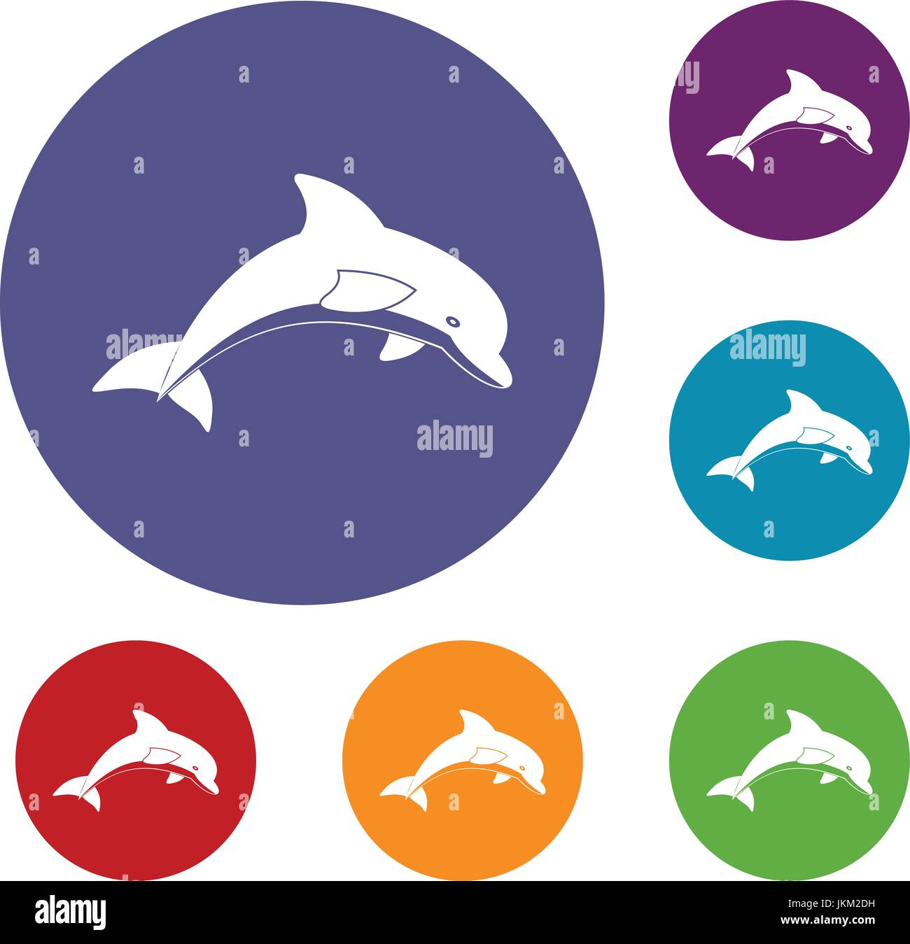 Jumping dolphin icons set Stock Vector Image & Art - Alamy