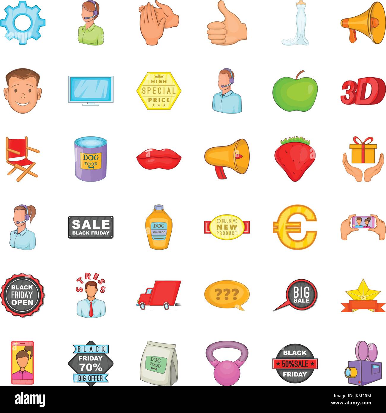Advertising for sale icons set, cartoon style Stock Vector Image & Art ...