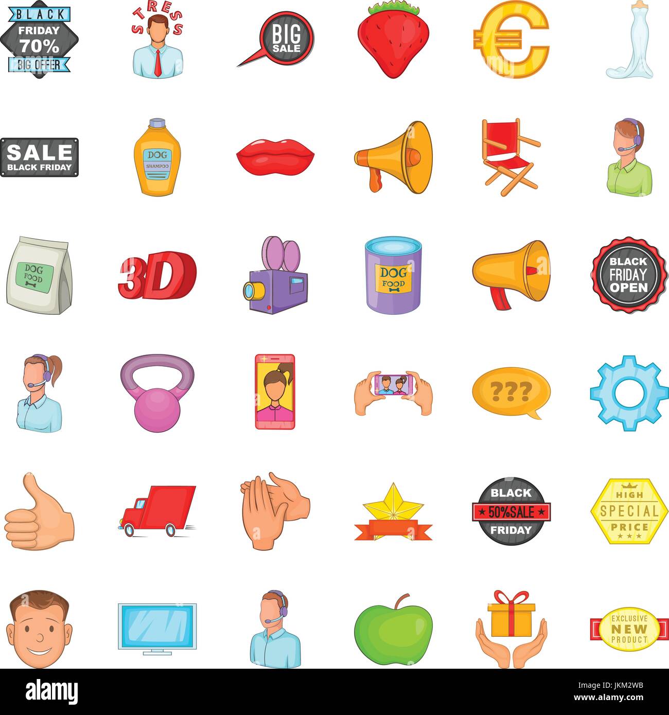 Different advertising icons set, cartoon style Stock Vector Image & Art ...
