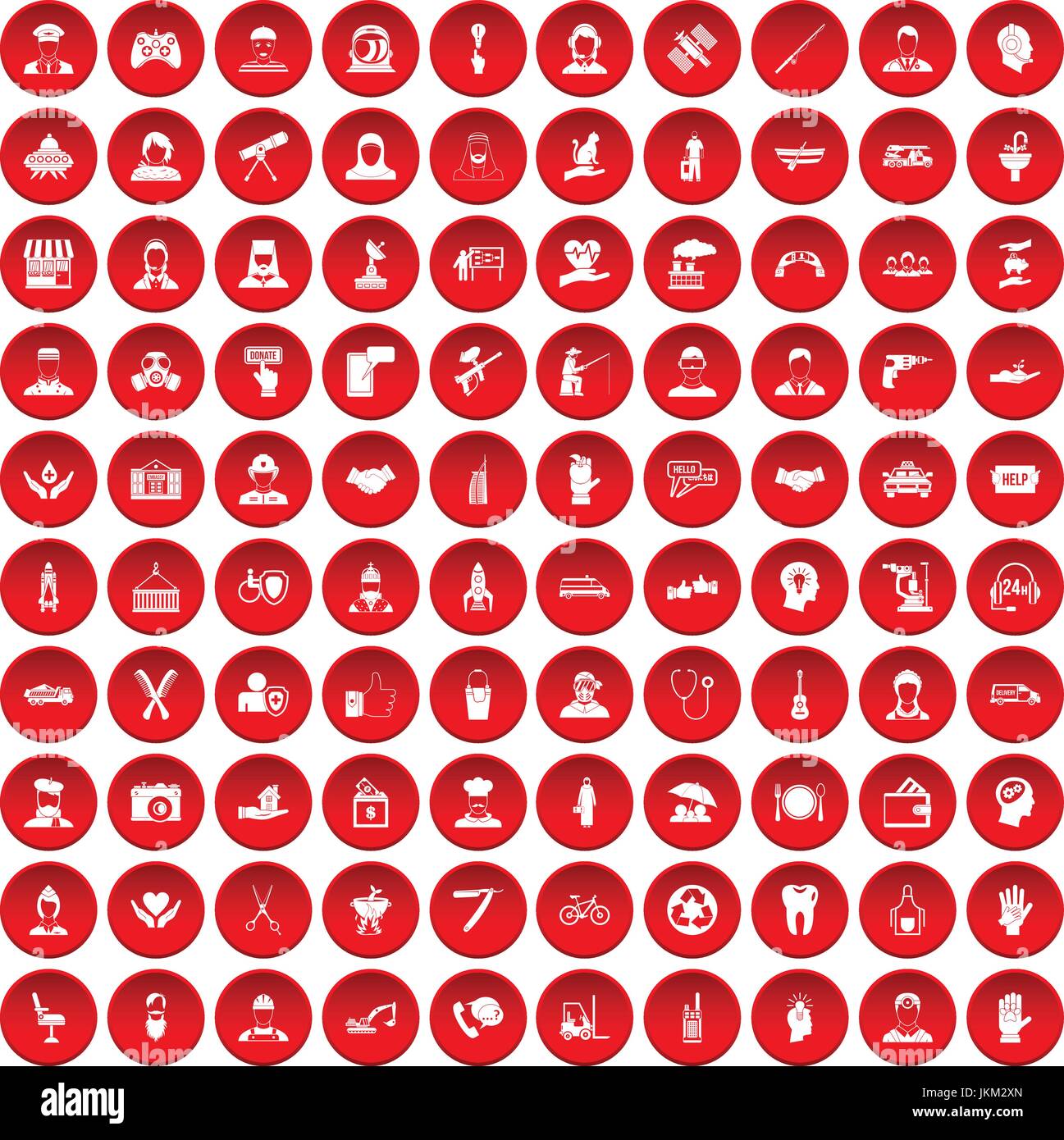 100 human resources icons set red Stock Vector Image & Art - Alamy