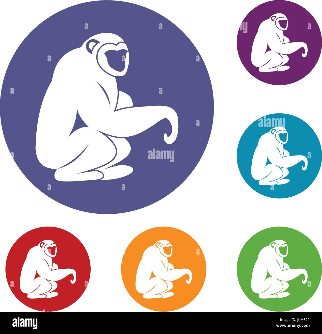 Monkey sitting icons set Stock Vector Image & Art - Alamy