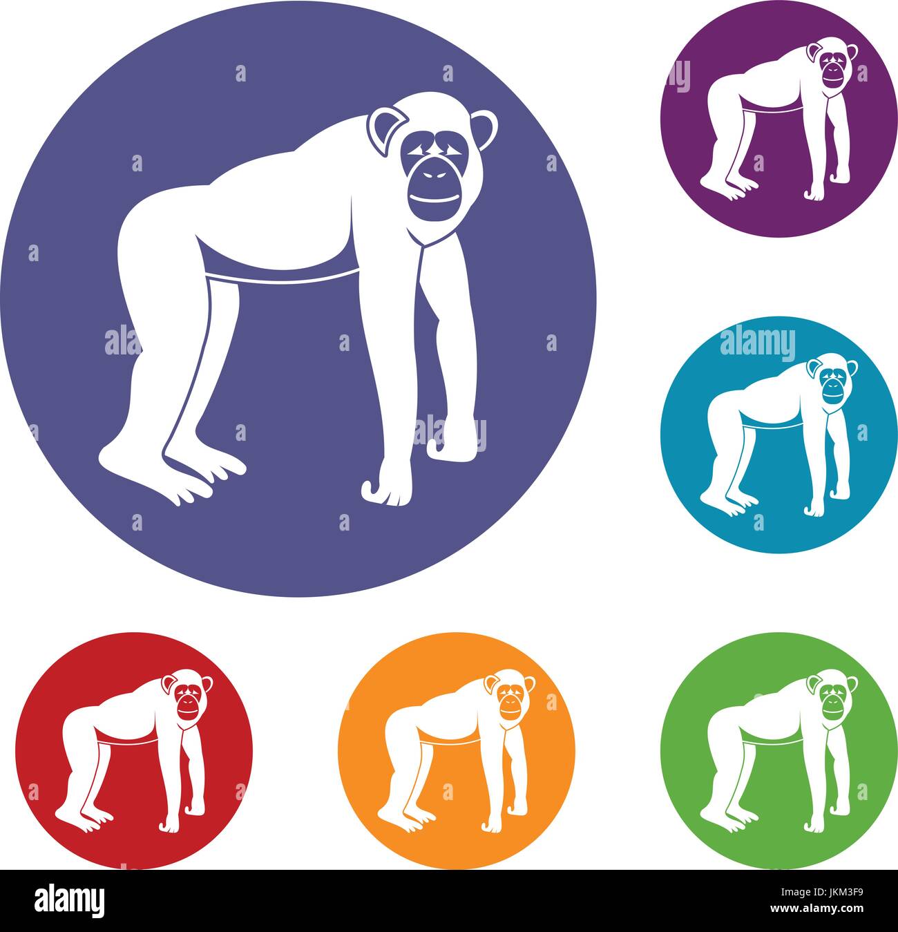 Chimpanzee icons set Stock Vector Image & Art - Alamy