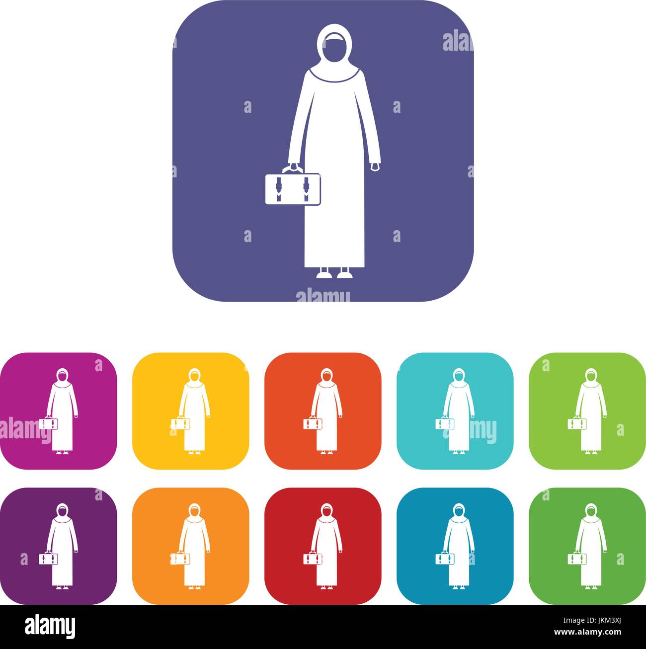 Arabic woman icons set Stock Vector Image & Art - Alamy