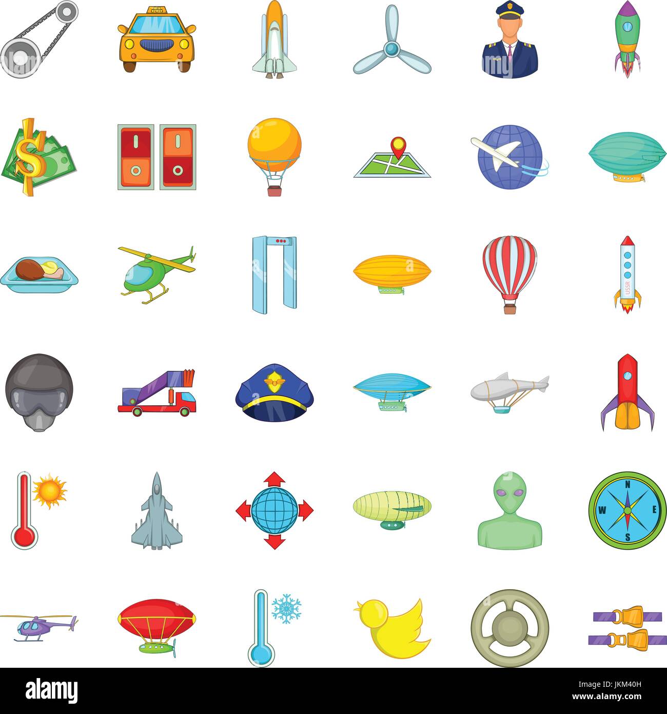 Aircraft icons set, cartoon style Stock Vector Image & Art - Alamy