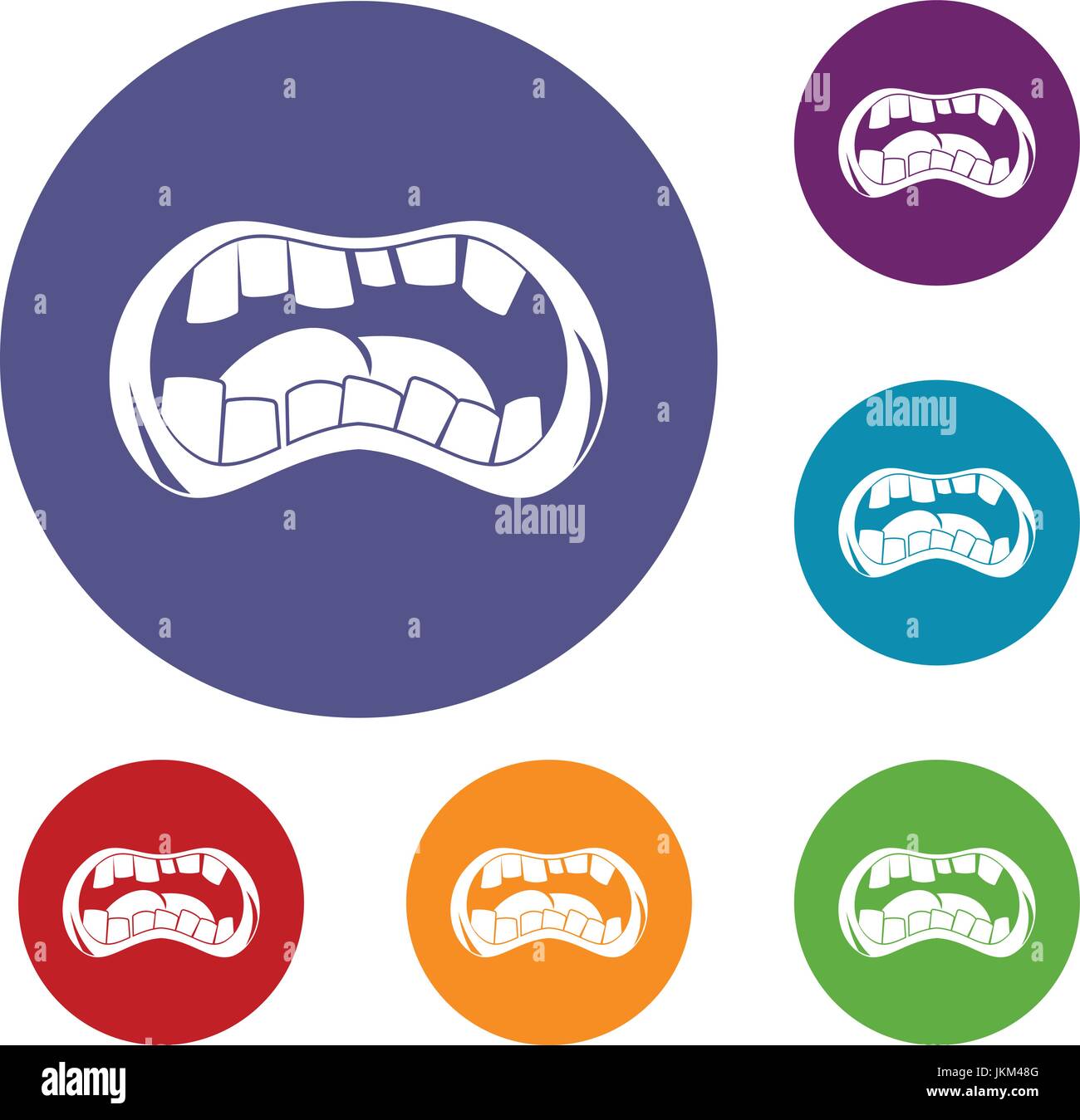 Zombie mouth icons set Stock Vector Image & Art - Alamy