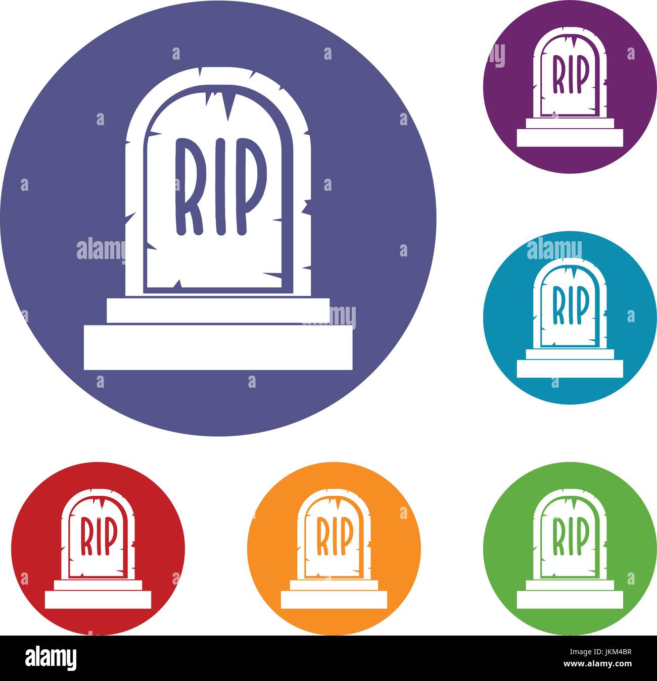 Gravestone with RIP text icons set Stock Vector Image & Art - Alamy