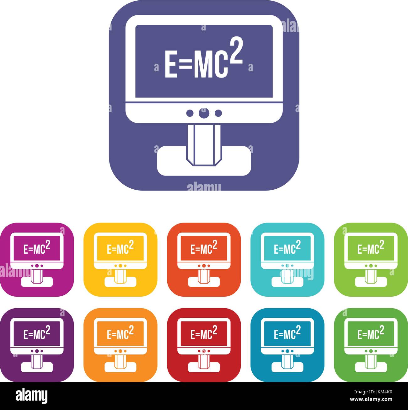 Monitor with Einstein formula icons set Stock Vector Image & Art - Alamy