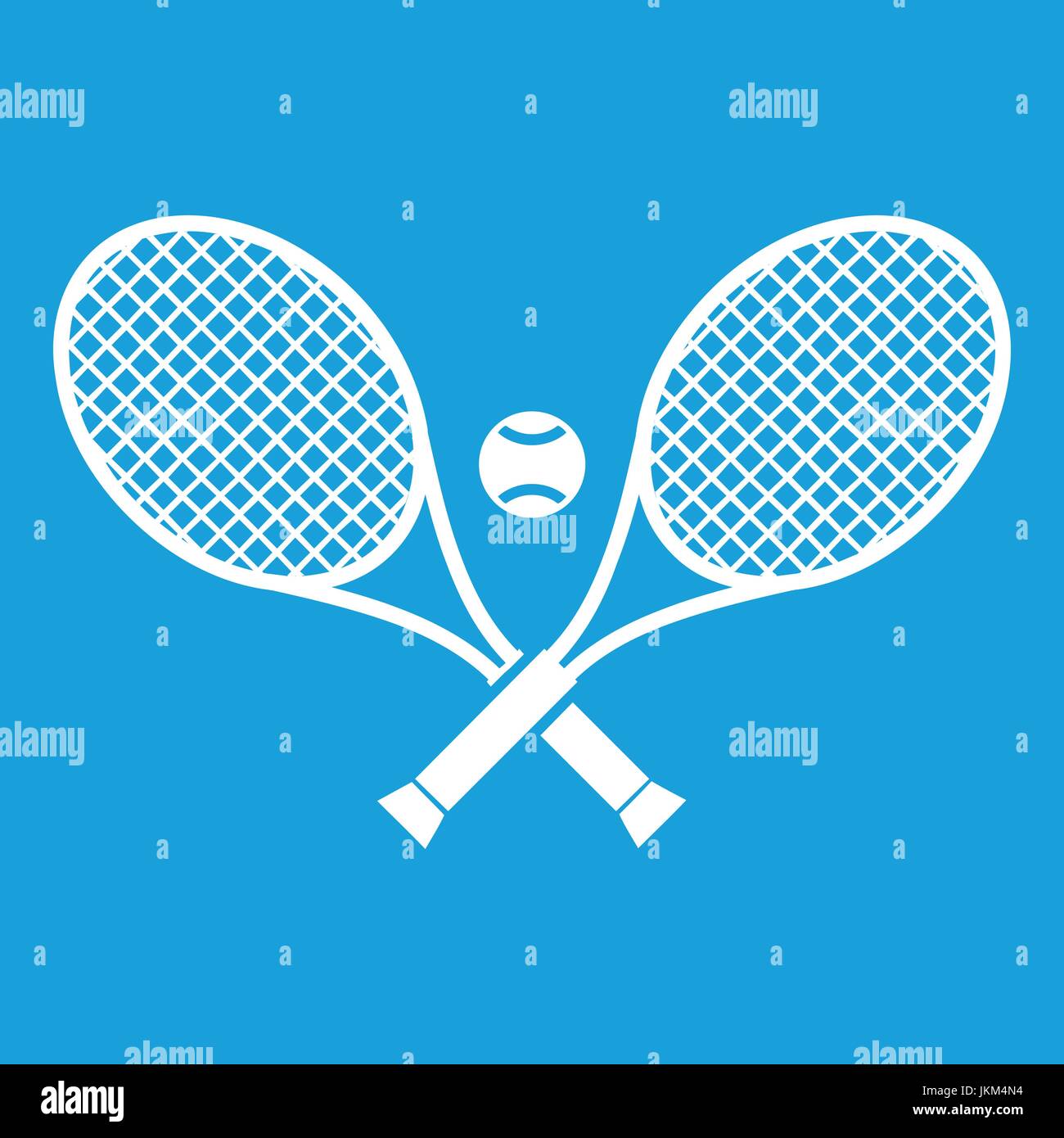 Crossed tennis rackets and ball icon white Stock Vector Image & Art - Alamy