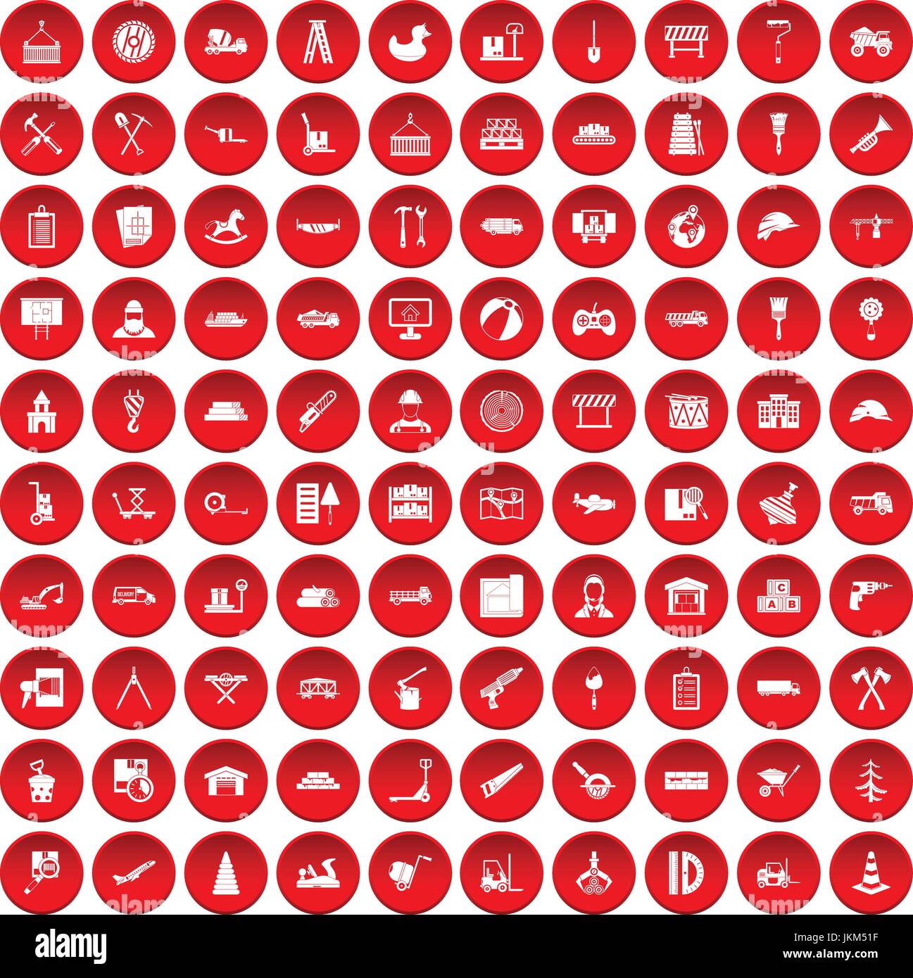 100 lorry icons set red Stock Vector Image & Art - Alamy