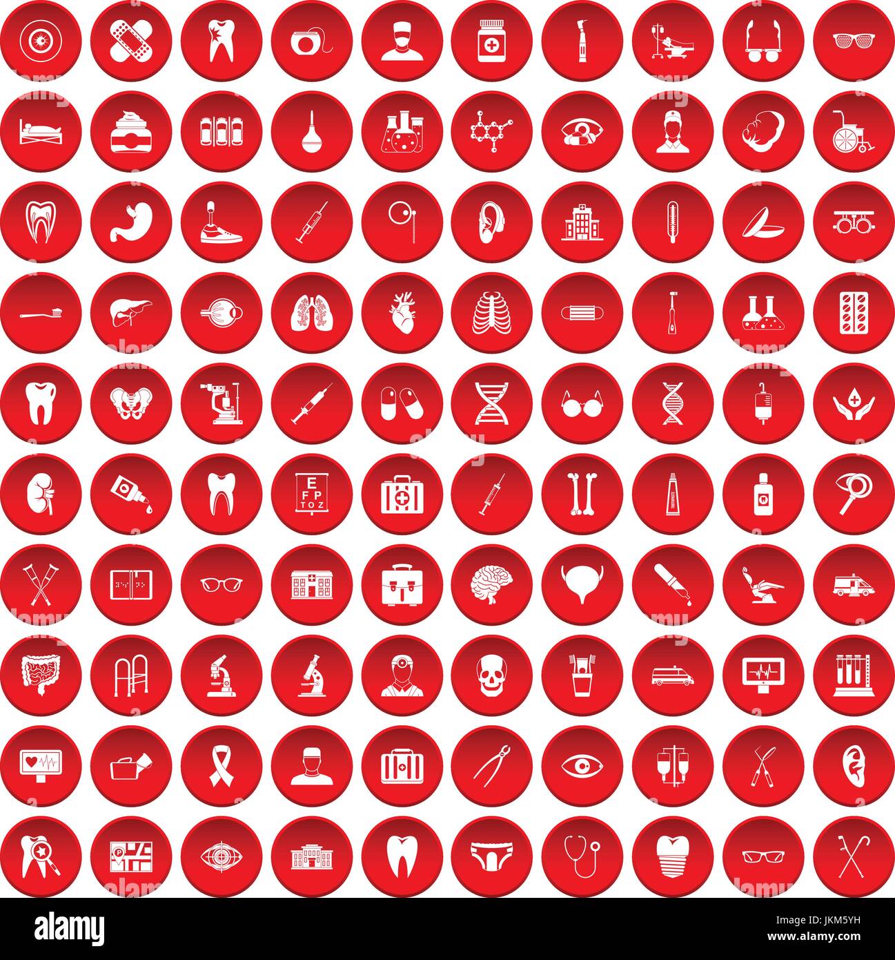 100 medical icons set red Stock Vector Image & Art - Alamy