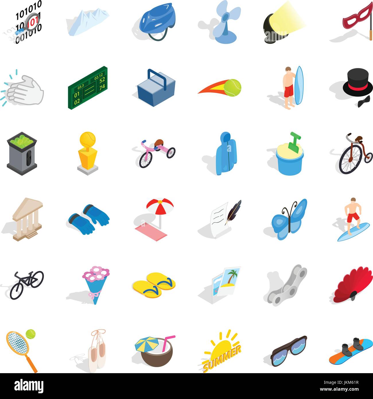 Summer activity icons set, isometric style Stock Vector Image & Art - Alamy