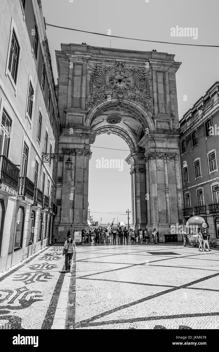 Augusta street arch in Lisbon called Arco da Rua Augusta Stock Photo ...