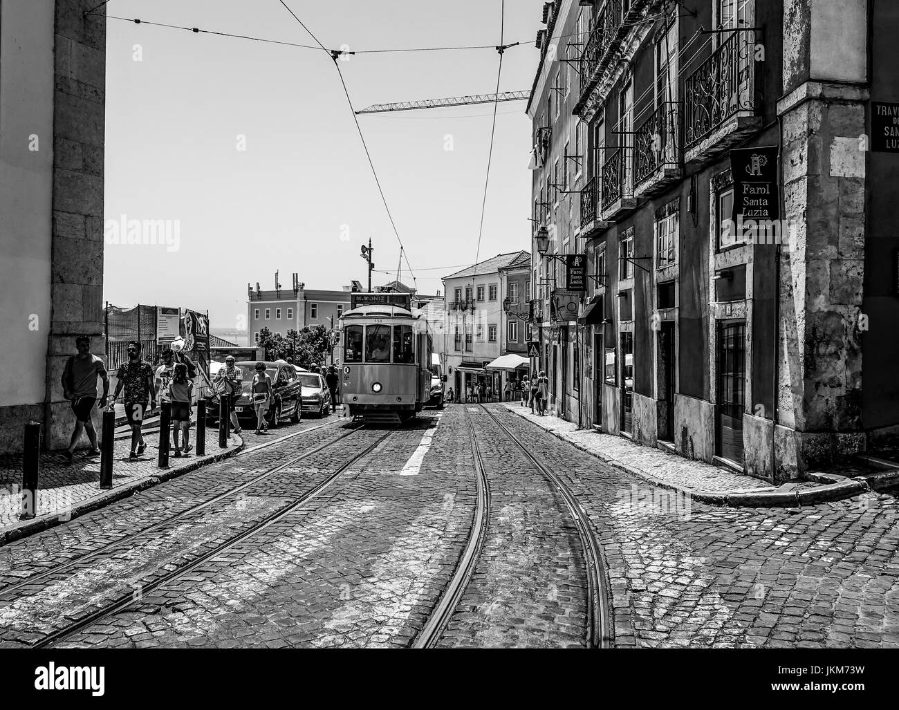 Lisbon - typical street view in the historic district - LISBON ...