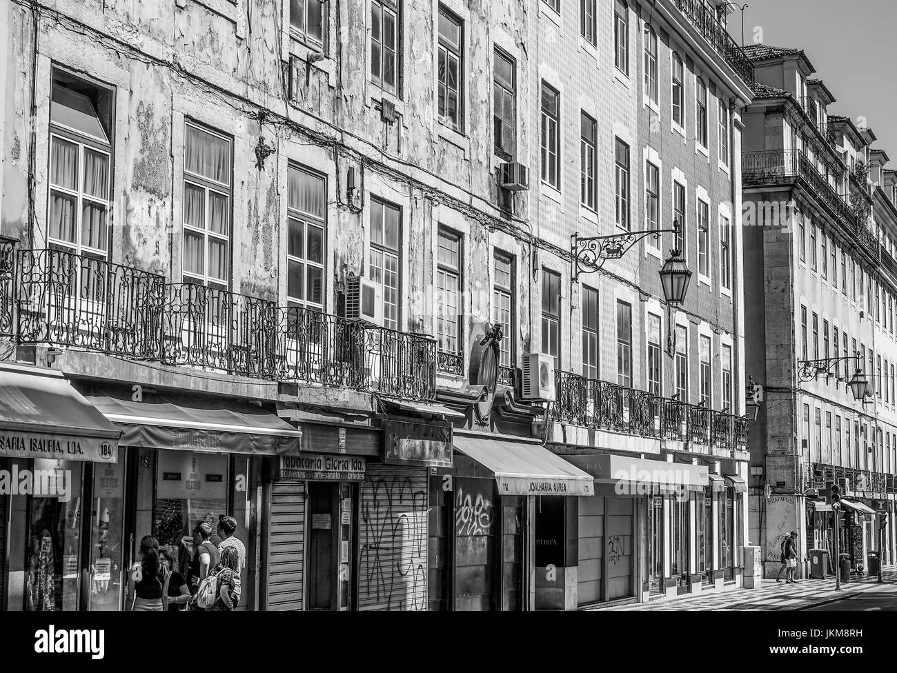 Typical street view in Lisbon - LISBON, PORTUGAL - 2017 Stock Photo - Alamy