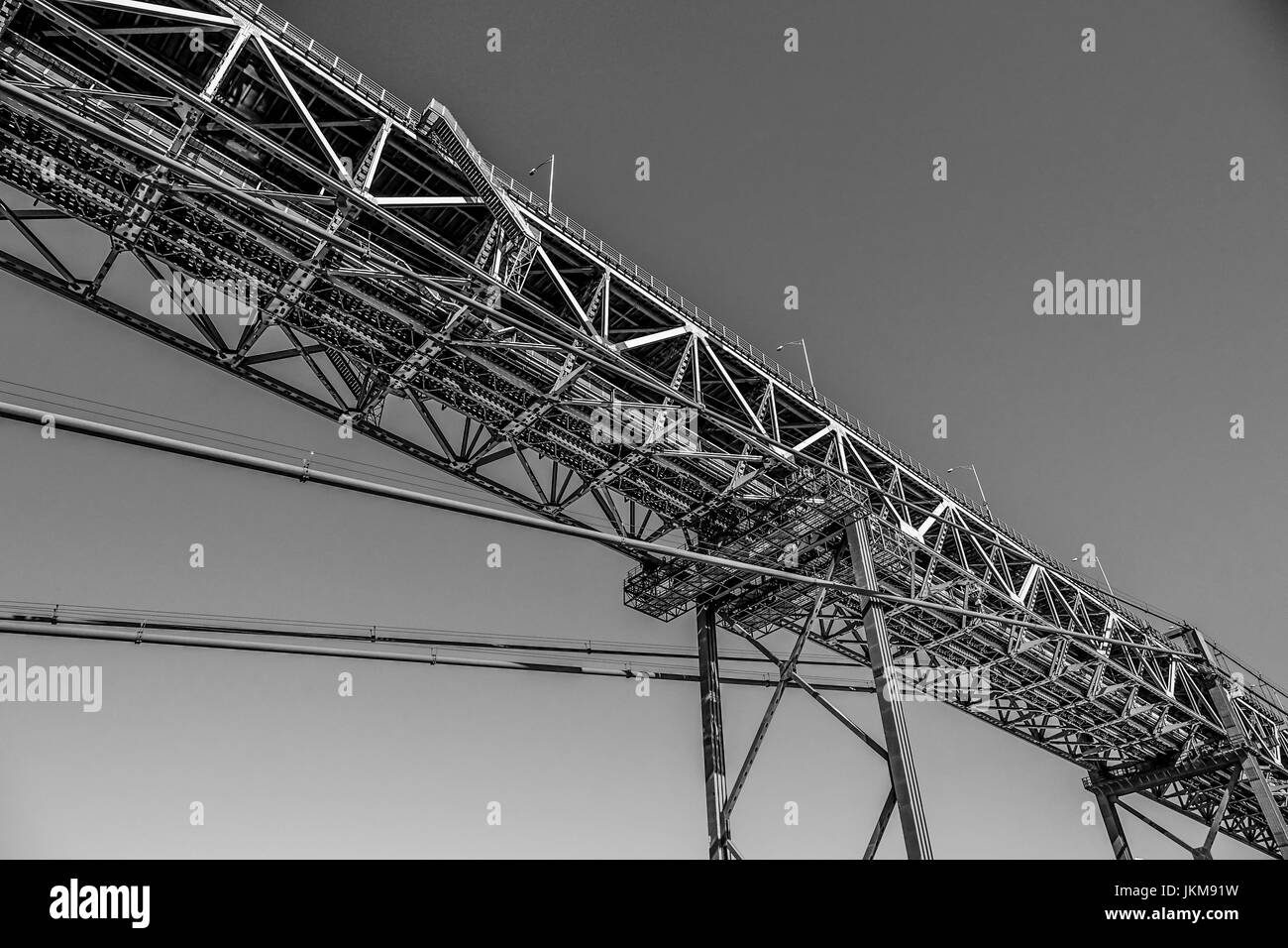 Famous 25th April Bridge over River Tajo in Lisbon aka Salazar Bridge ...