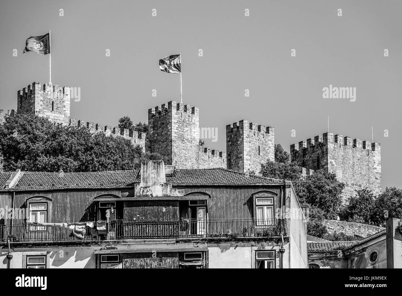 Saint Georges Castle on the hill of Lisbon Alfama - LISBON, PORTUGAL ...