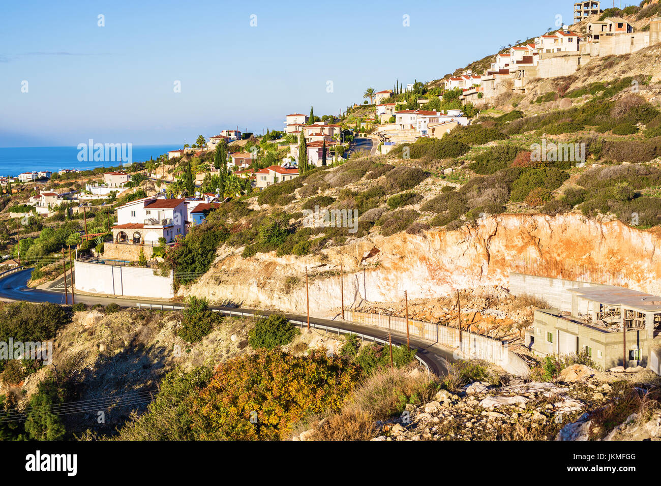 Cyprus island, top view. Houses roofs Stock Photo - Alamy