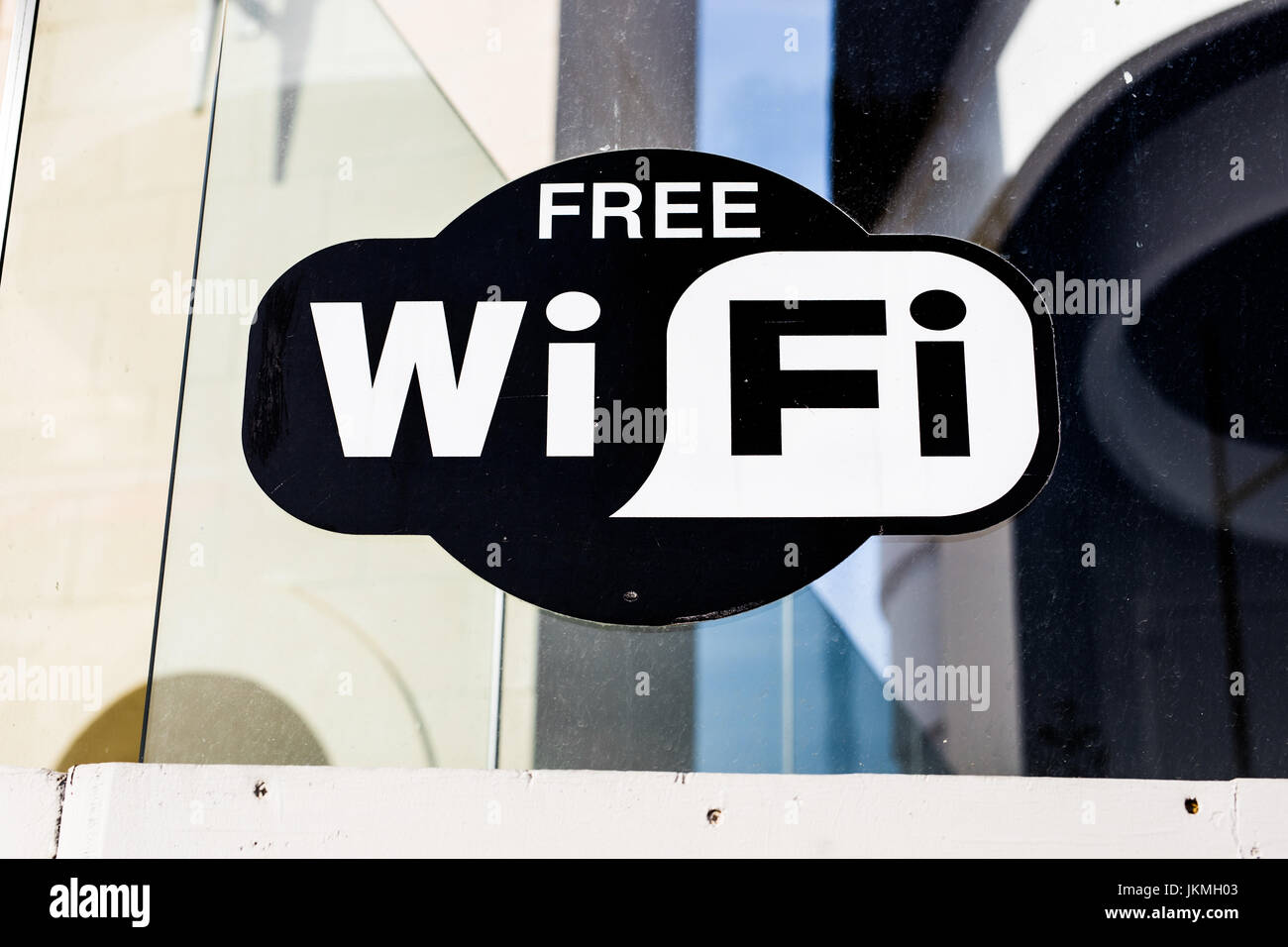 Free Wi-fi Available here sign Stock Photo - Alamy