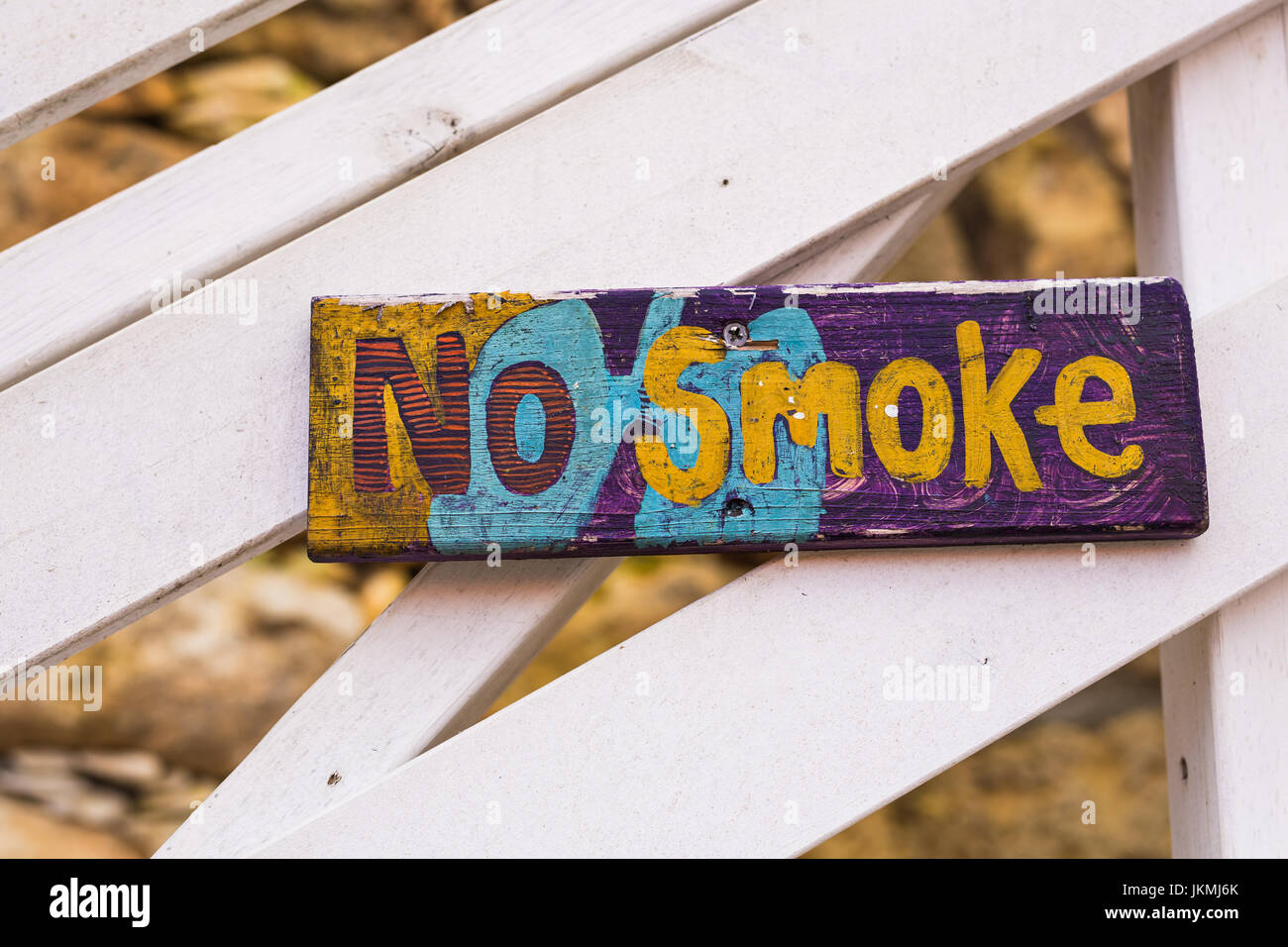 Old wooden no smoking sign Stock Photo - Alamy