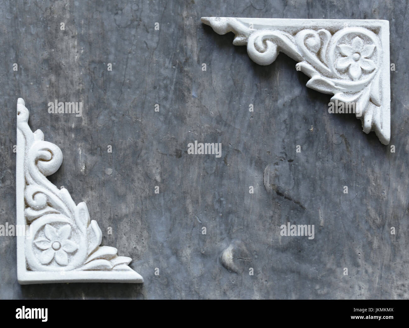 White gypsum frame on a blue background Stock Photo - Alamy