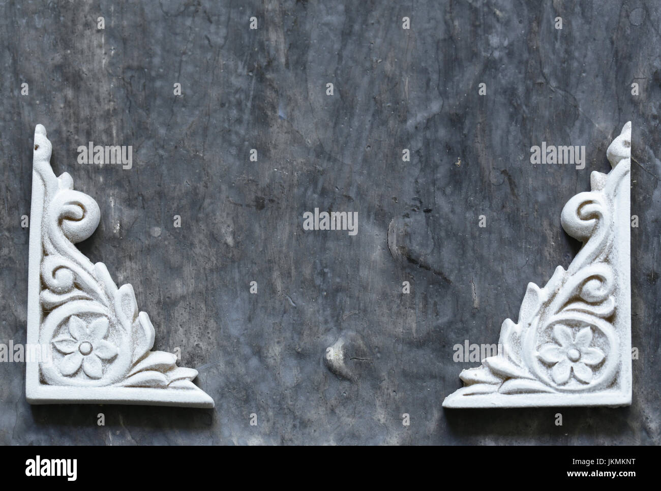 White gypsum frame on a blue background Stock Photo - Alamy