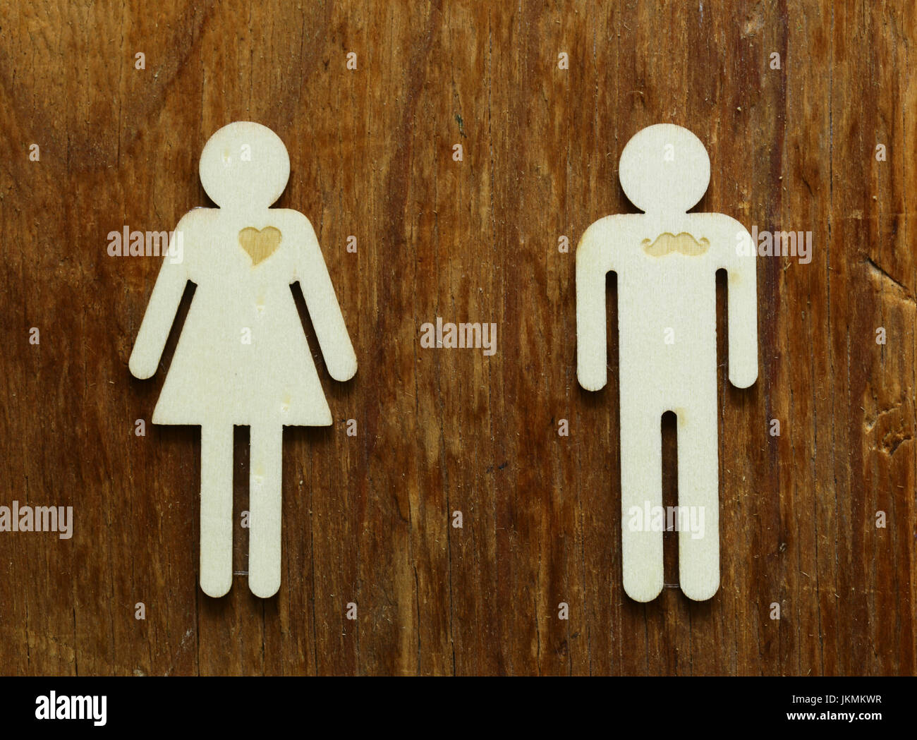 Wooden figures of men and women - the concept of relations Stock Photo ...