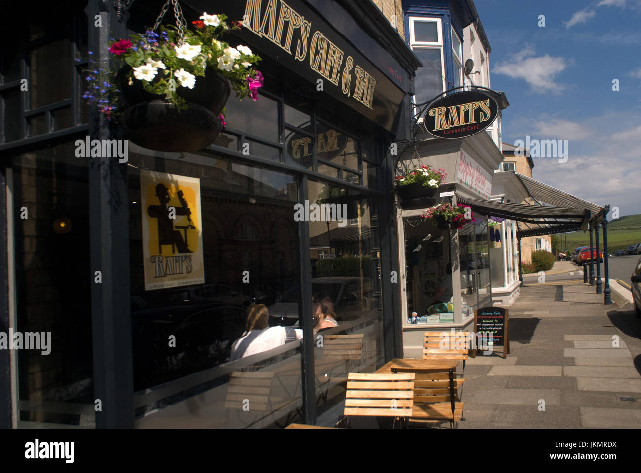 Shops on Milton Street, Saltburn-by-the-Sea, North Yorkshire Stock ...