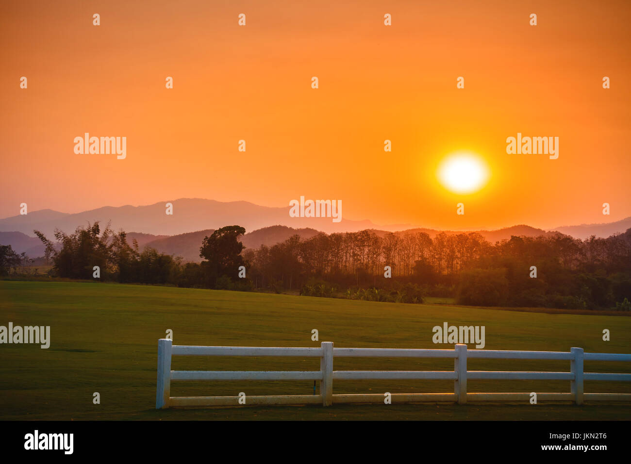 Image View Of The Sunset At Evening Sky Background Stock Photo - Alamy