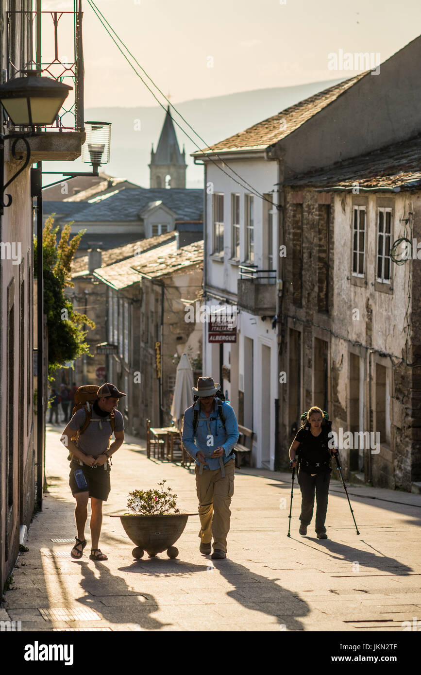 Pilgrims in the Sarria, Spain. Camino de Santiago Stock Photo - Alamy
