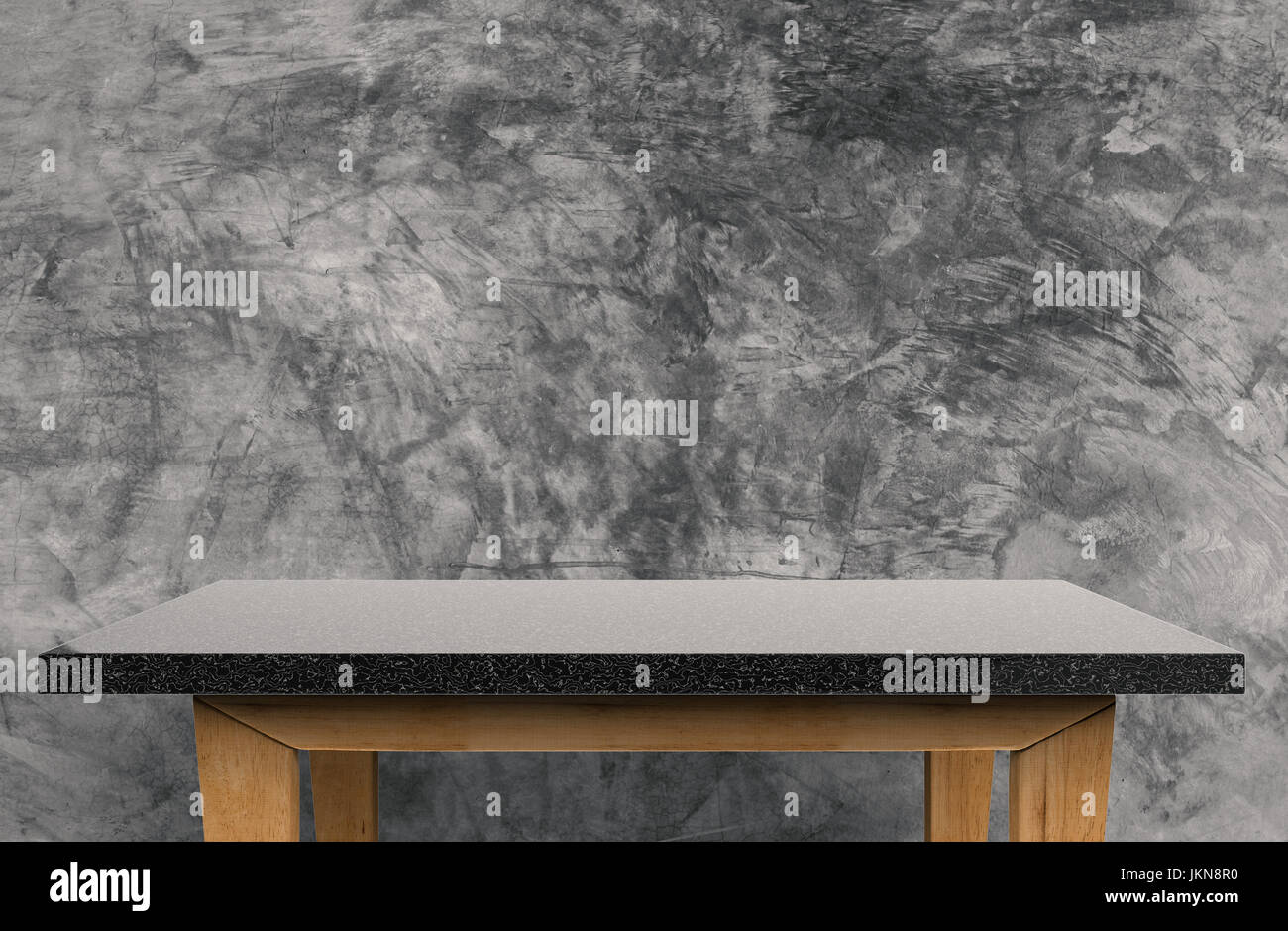 empty table on cement background Stock Photo - Alamy