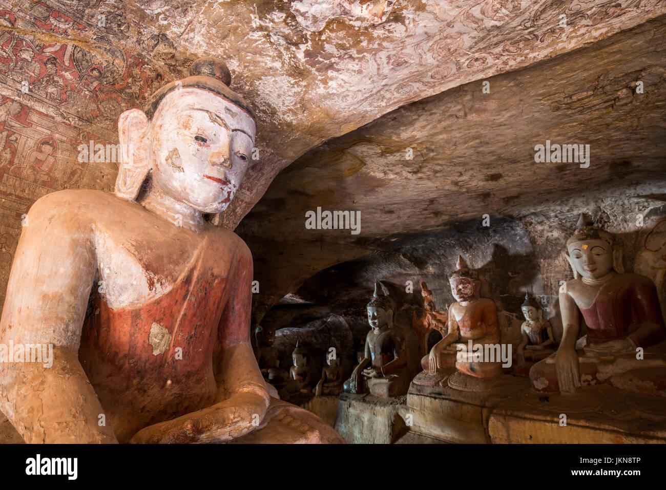 Buddha image at Pho Win Taung Cave in Monywa, Mandalay, Myanmar Stock ...