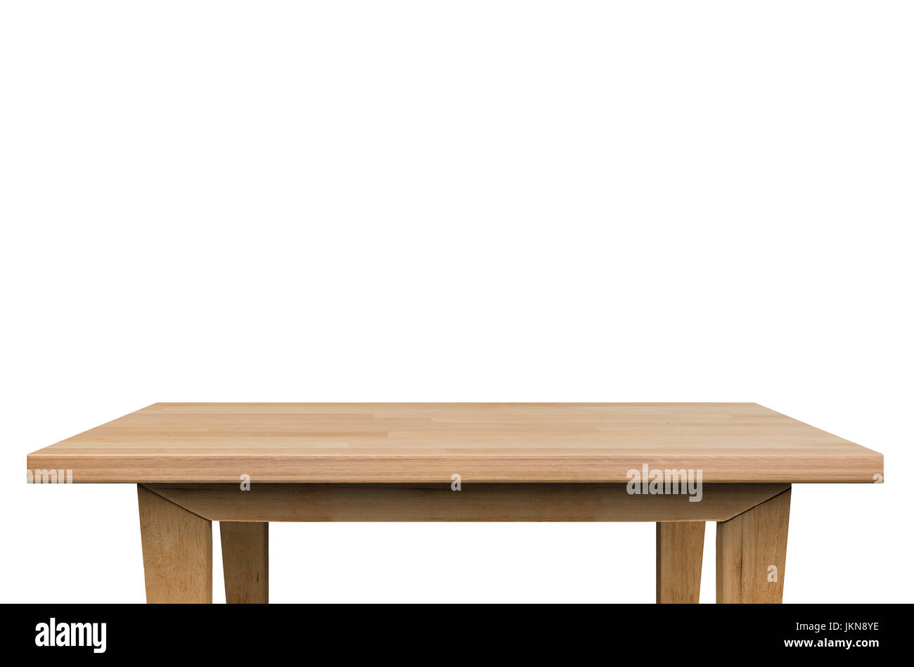 empty wooden table on white background Stock Photo - Alamy