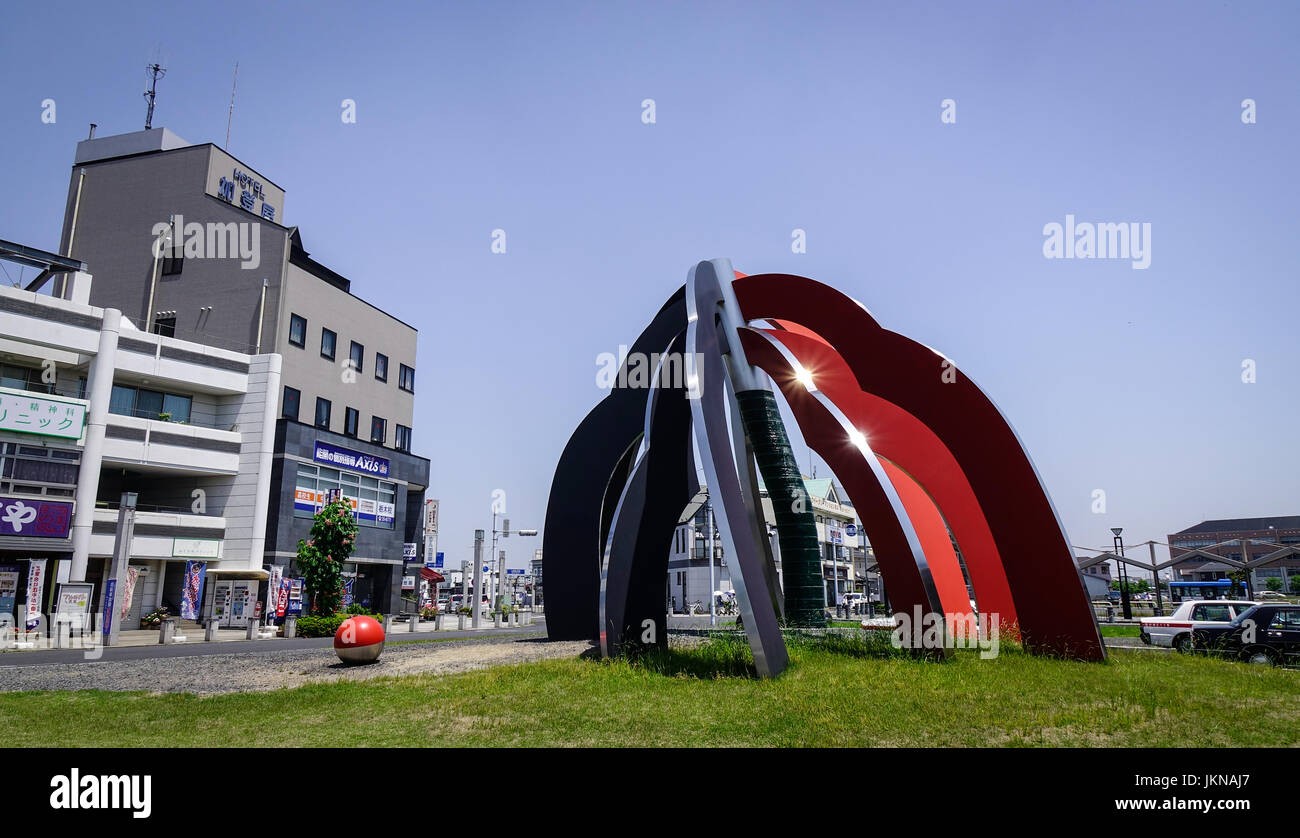 Ashikaga, Japan - May 20, 2017. Monument at main square of Ashikaga ...