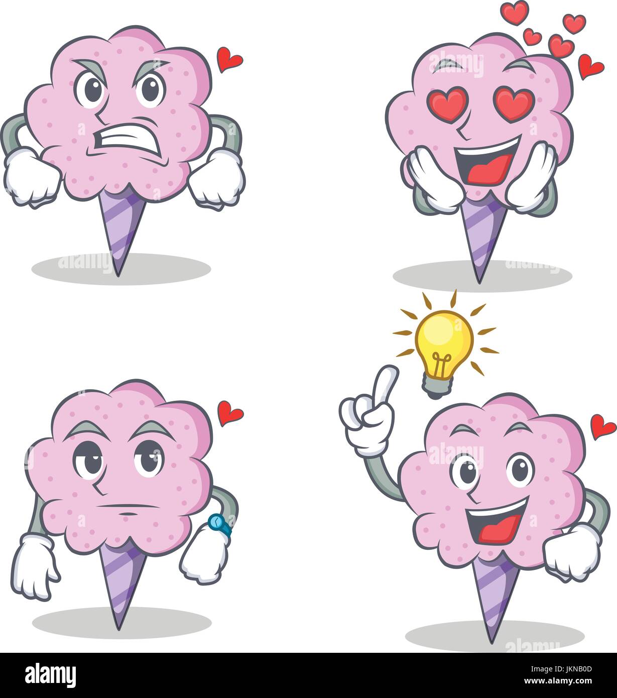 Cotton candy character set with angry love waiting idea Stock Vector ...