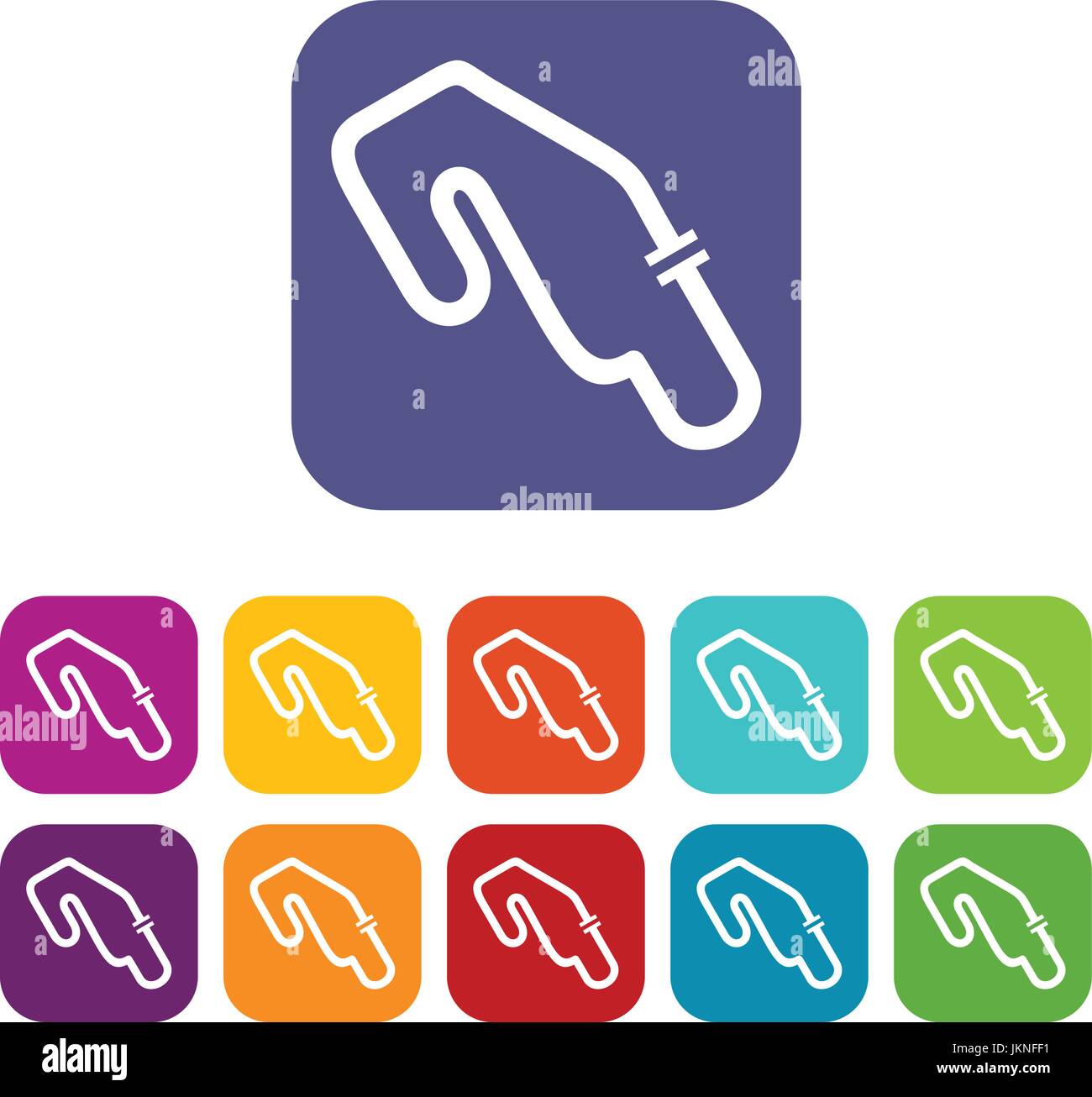 Race circuit icons set vector illustration in flat style in colors red ...