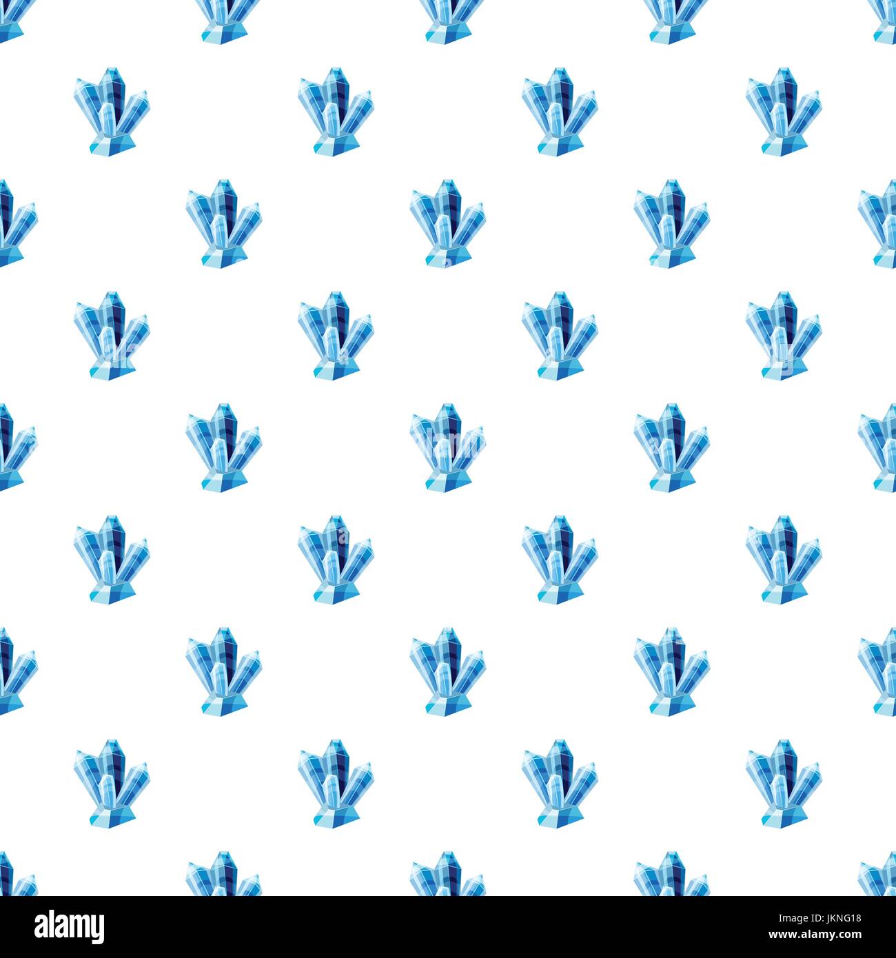 Blue crystals pattern seamless repeat in cartoon style vector ...