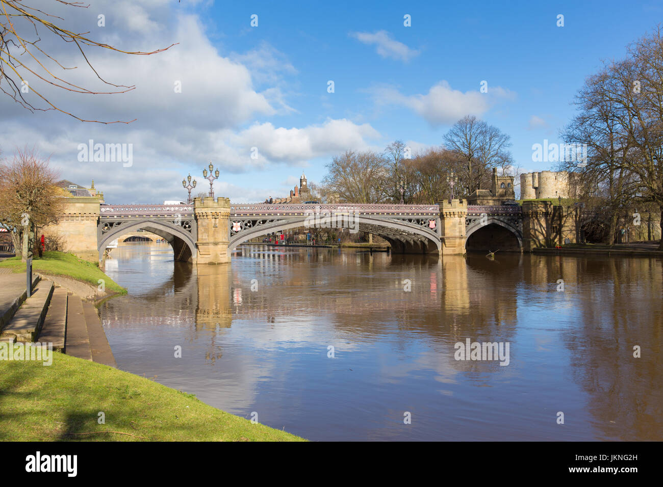 Skeldergate Bridge York England with River Ouse within the walls of the ...