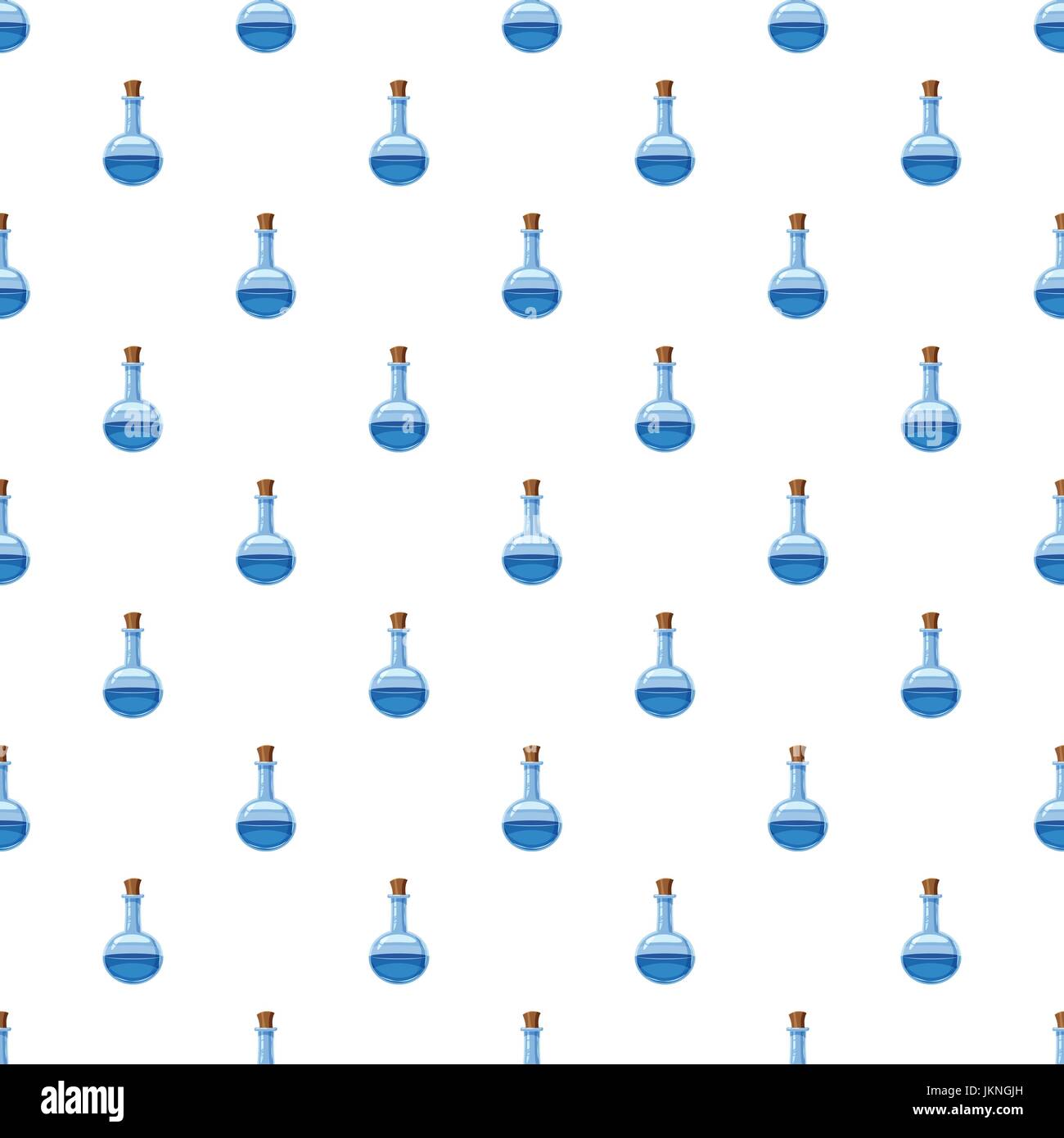 Blue flask of potion pattern seamless repeat in cartoon style vector ...