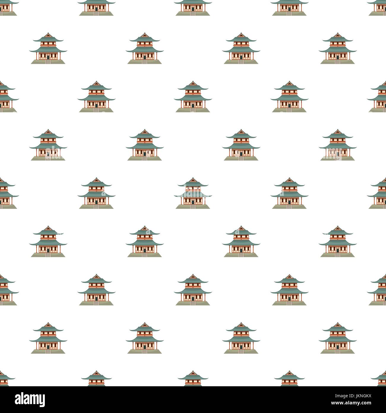 Pagoda pattern seamless repeat in cartoon style vector illustration ...