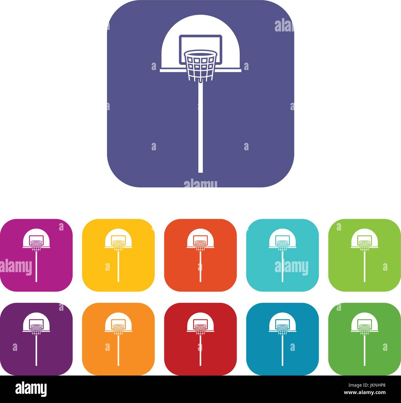 Street basketball hoop icons set vector illustration in flat style in ...