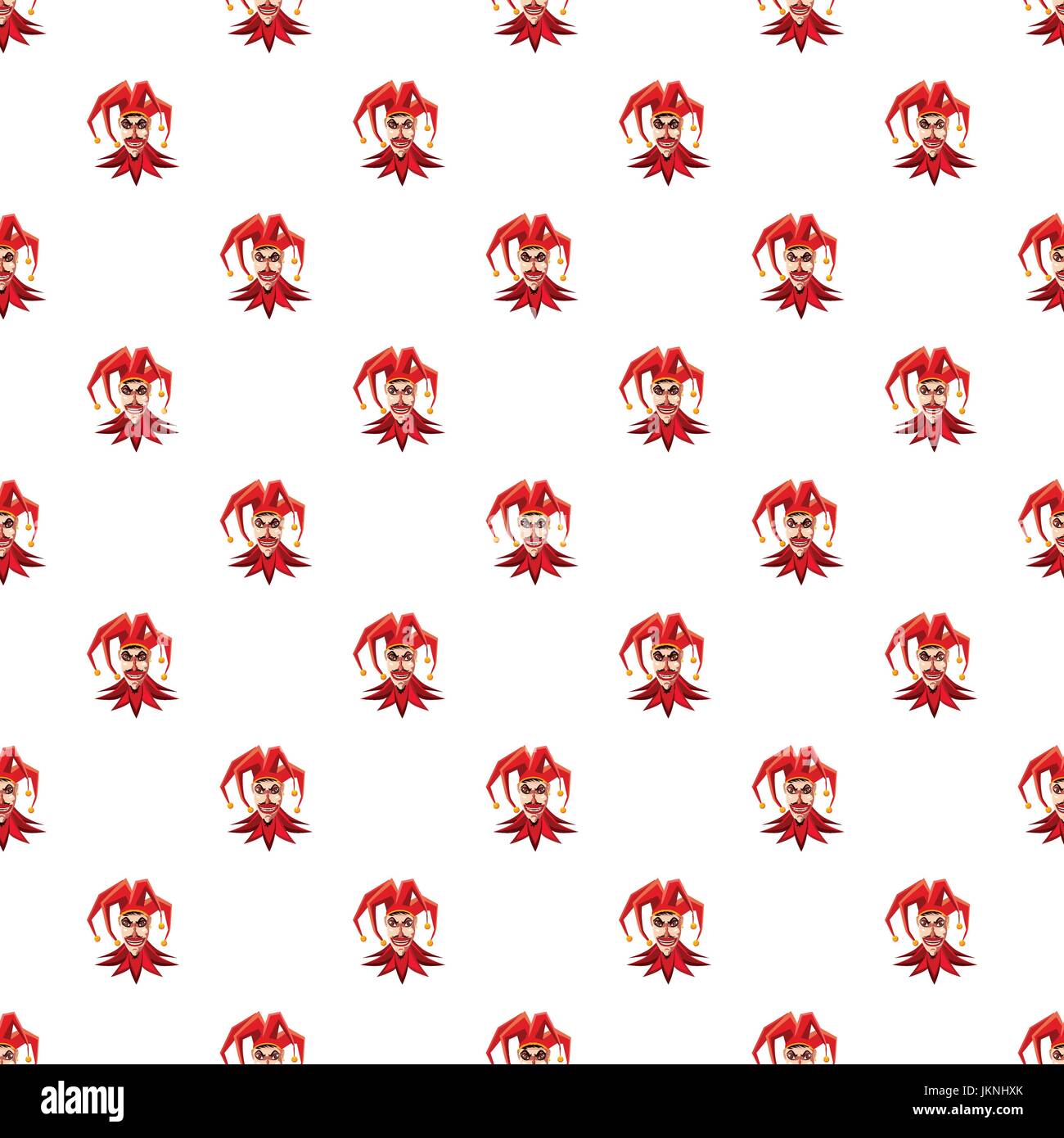 Jester in red hat pattern seamless repeat in cartoon style vector ...