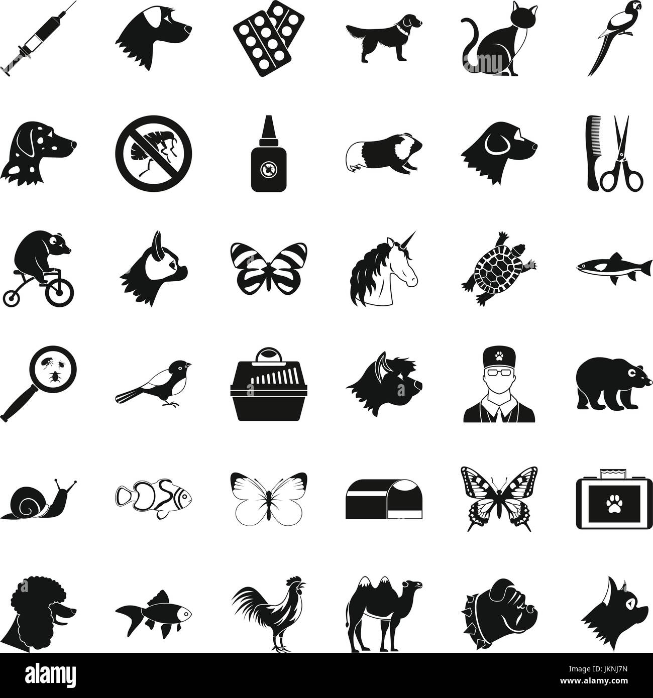 Vet doctor icons set. Simple style of 36 vet doctor vector icons for ...