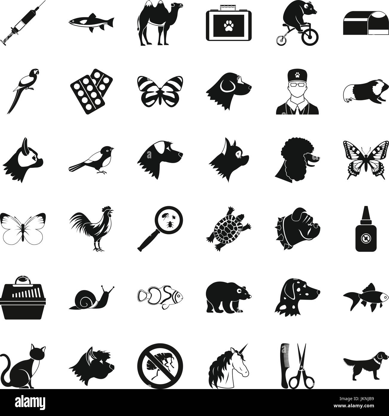 Animal medicine icons set. Simple style of 36 animal medicine vector ...